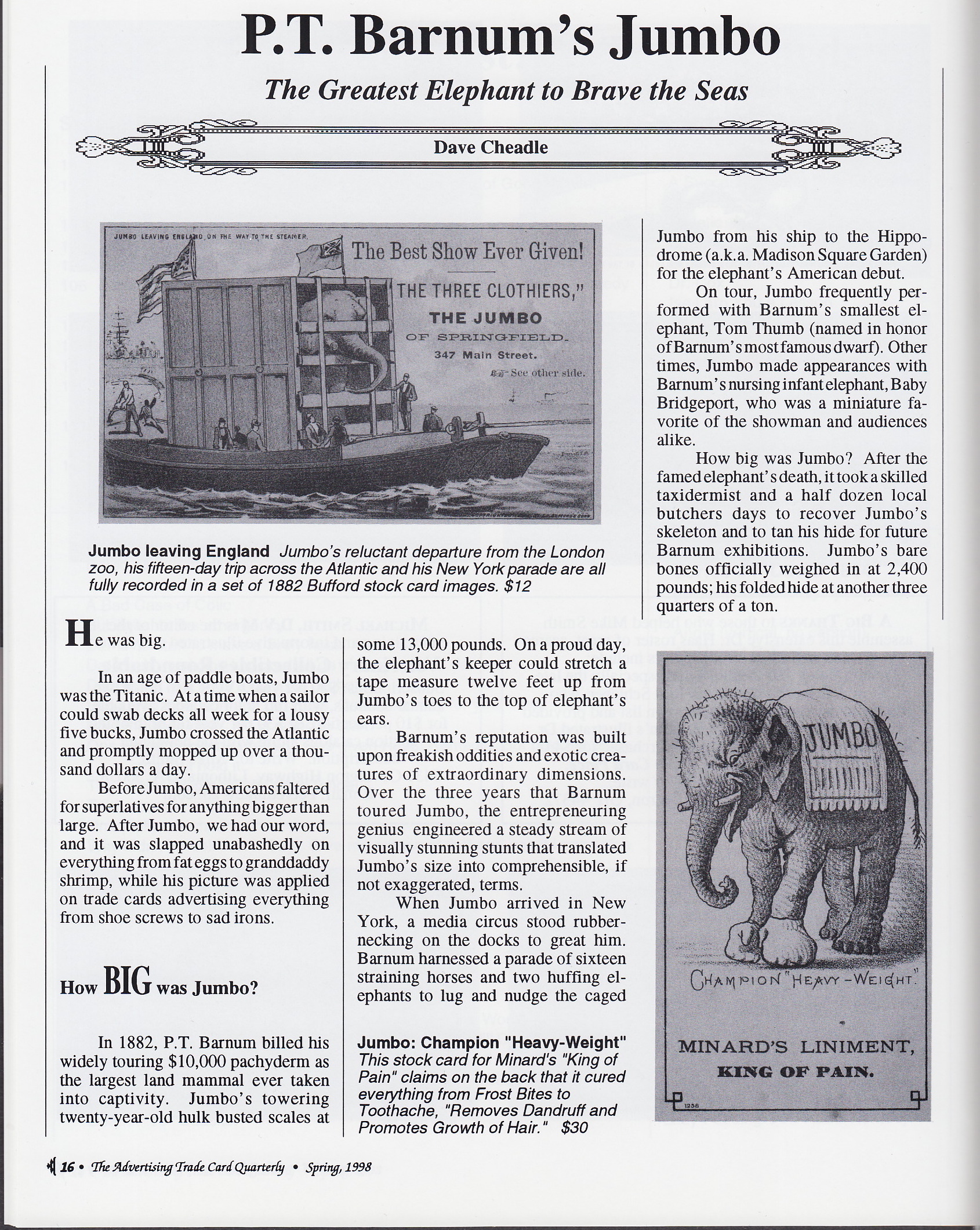 P.T. Barnum Circus Elephant Jumbo | Victorian Card Hub