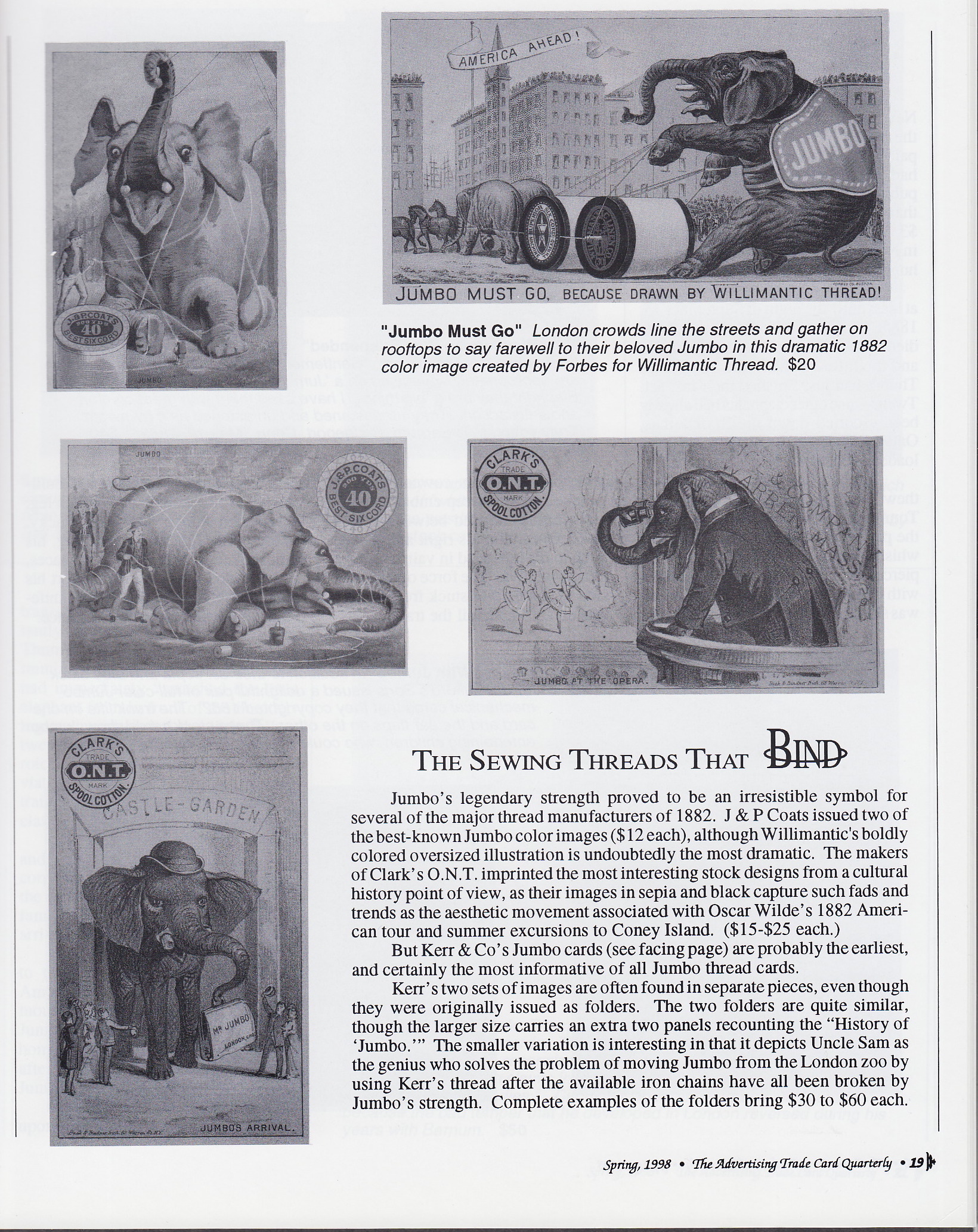 P.T. Barnum Circus Elephant Jumbo | Victorian Card Hub