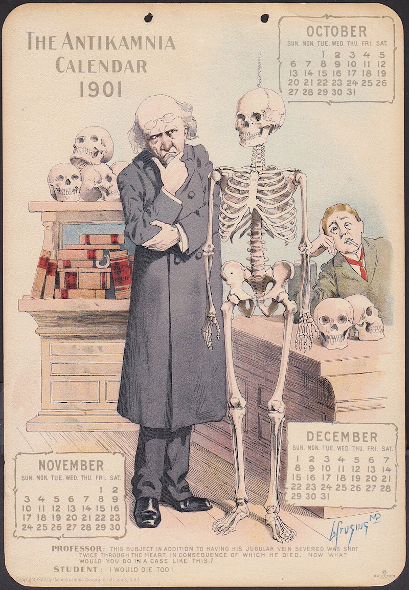 antikamnia skeleton calendar | Victorian Card Hub