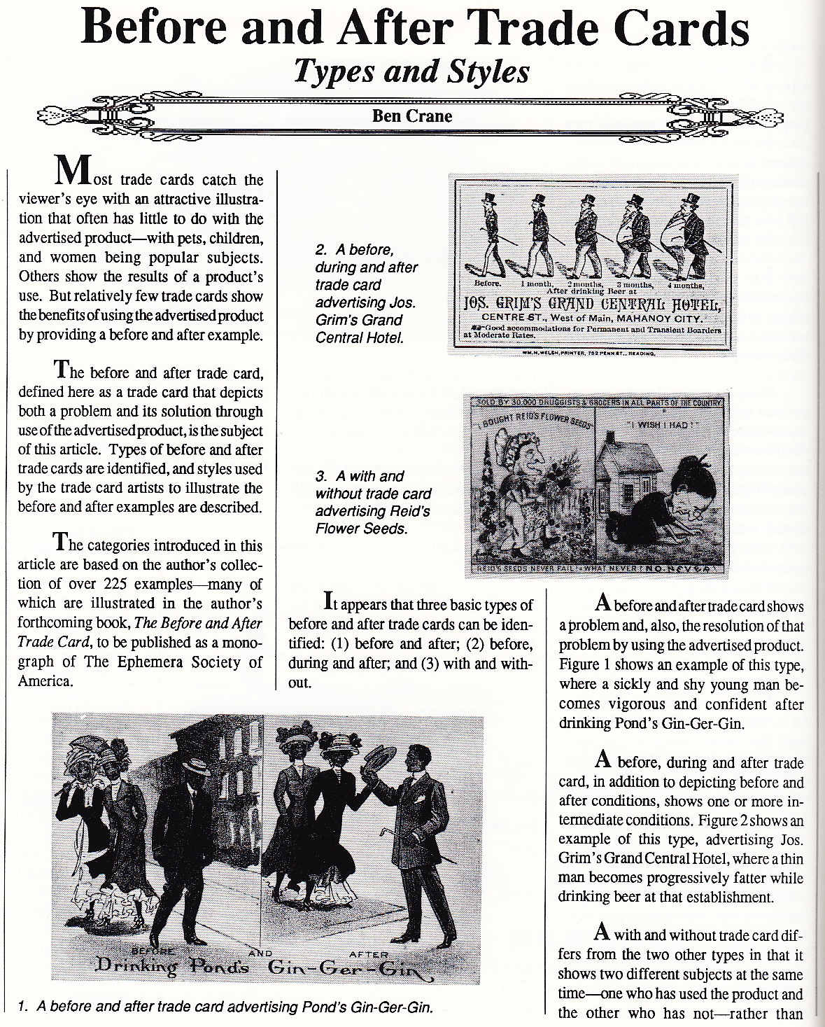 Before and After Trade Card Book about Advertising Cards by Ben Crane